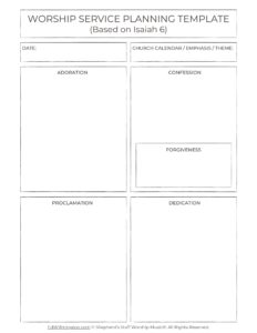 Worship Planning for Church Services Based on Isaiah 6